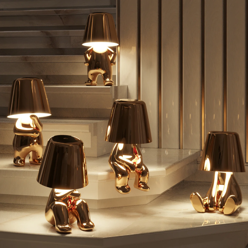 The Italian Brothers Thinker Lamp Gold | Living Room & Bedroom – Klarako